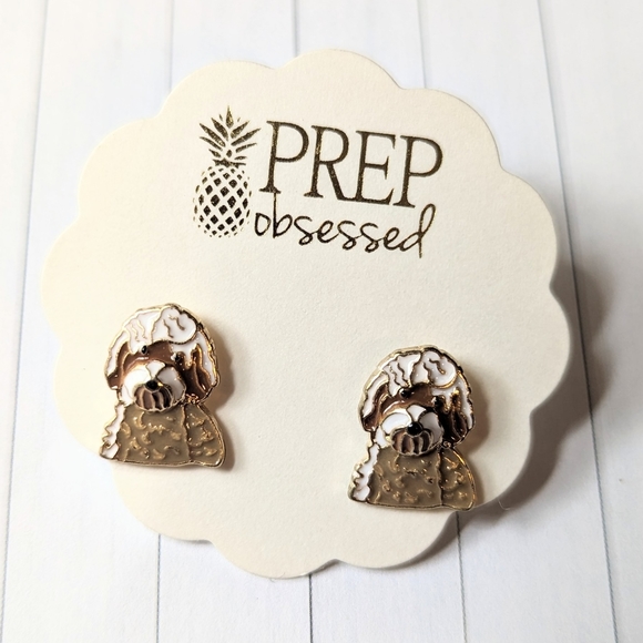 Prep Obsessed | Jewelry | Prep Obsessed Doodle Stud Earrings Gold ...